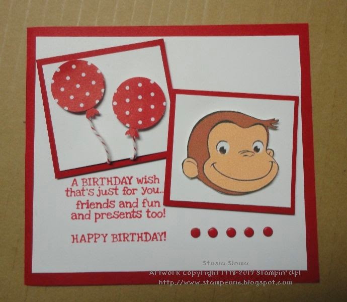 Stampin' & Scrappin' with Stasia: Curious George Birthday Card