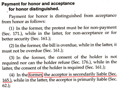 The Law Proofessor: Payment for honor vs acceptance for honor