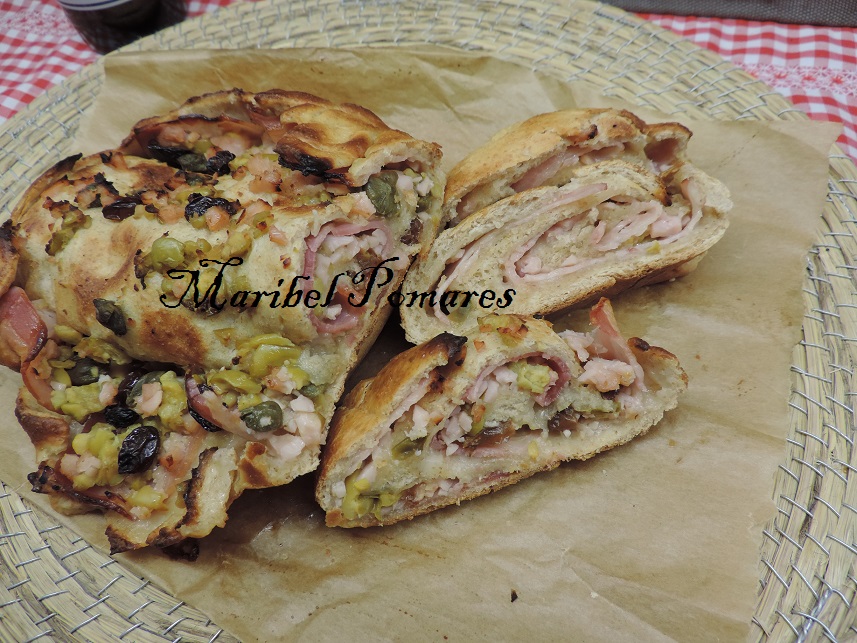 COCINANDO CON MARIBEL: Pan integral relleno de bacon, jamón de pavo ...