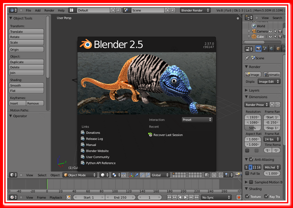 CURSO BLENDER 3D: Apresentação Blender 2.57