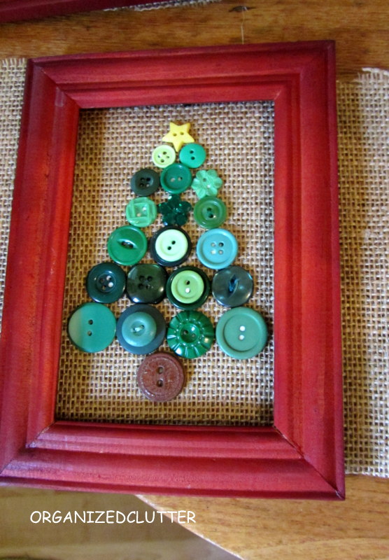 Framed Button Box Snowman & Christmas Tree - Organized Clutter