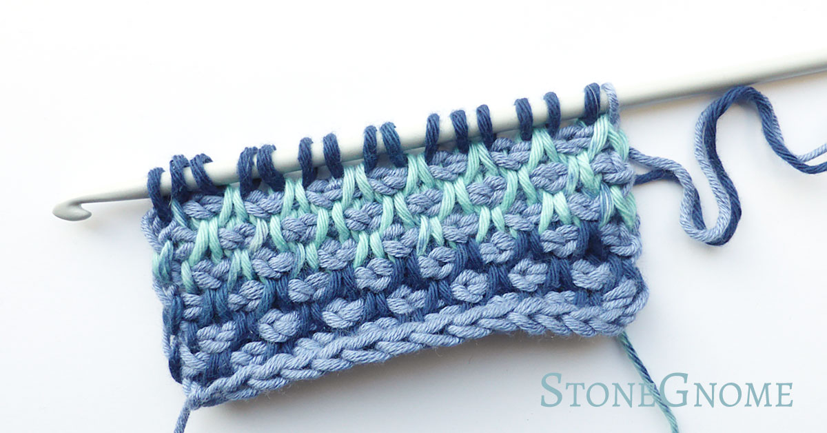 Colored Twisted Stitch Pattern - StoneGnome