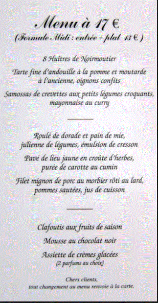 Au restaurant du FLE: 6 - Le chef cuisinier propose un menu