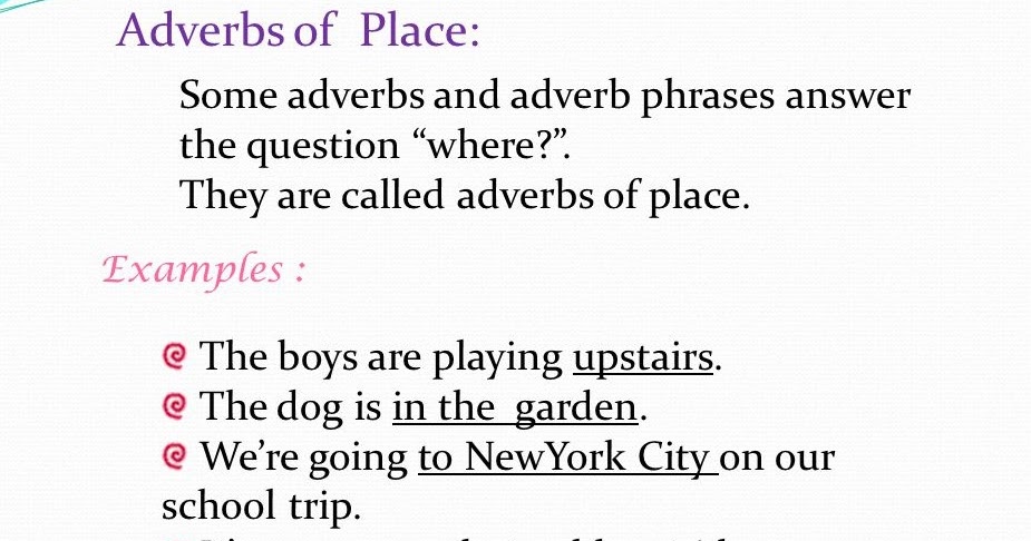 Adverb of Place - English Grammar A To Z