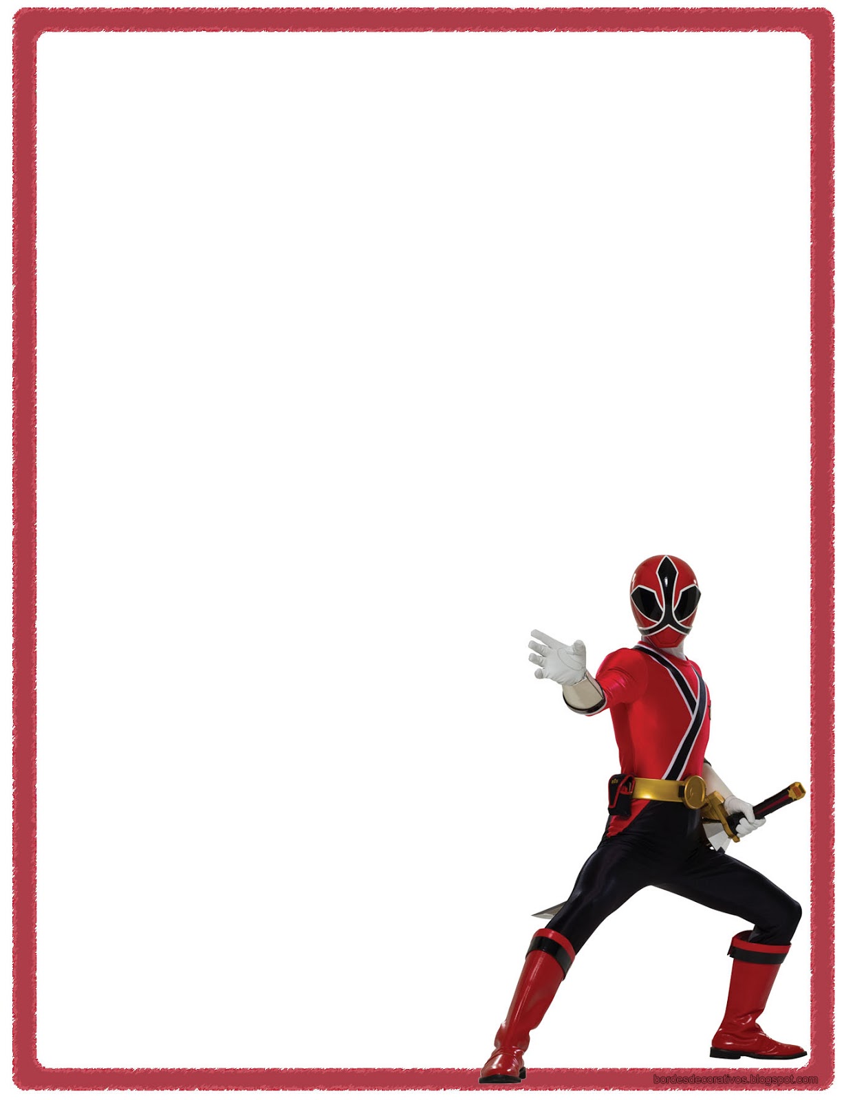 Bordes Decorativos: Bordes decorativos de hojas de Power Rangers ...