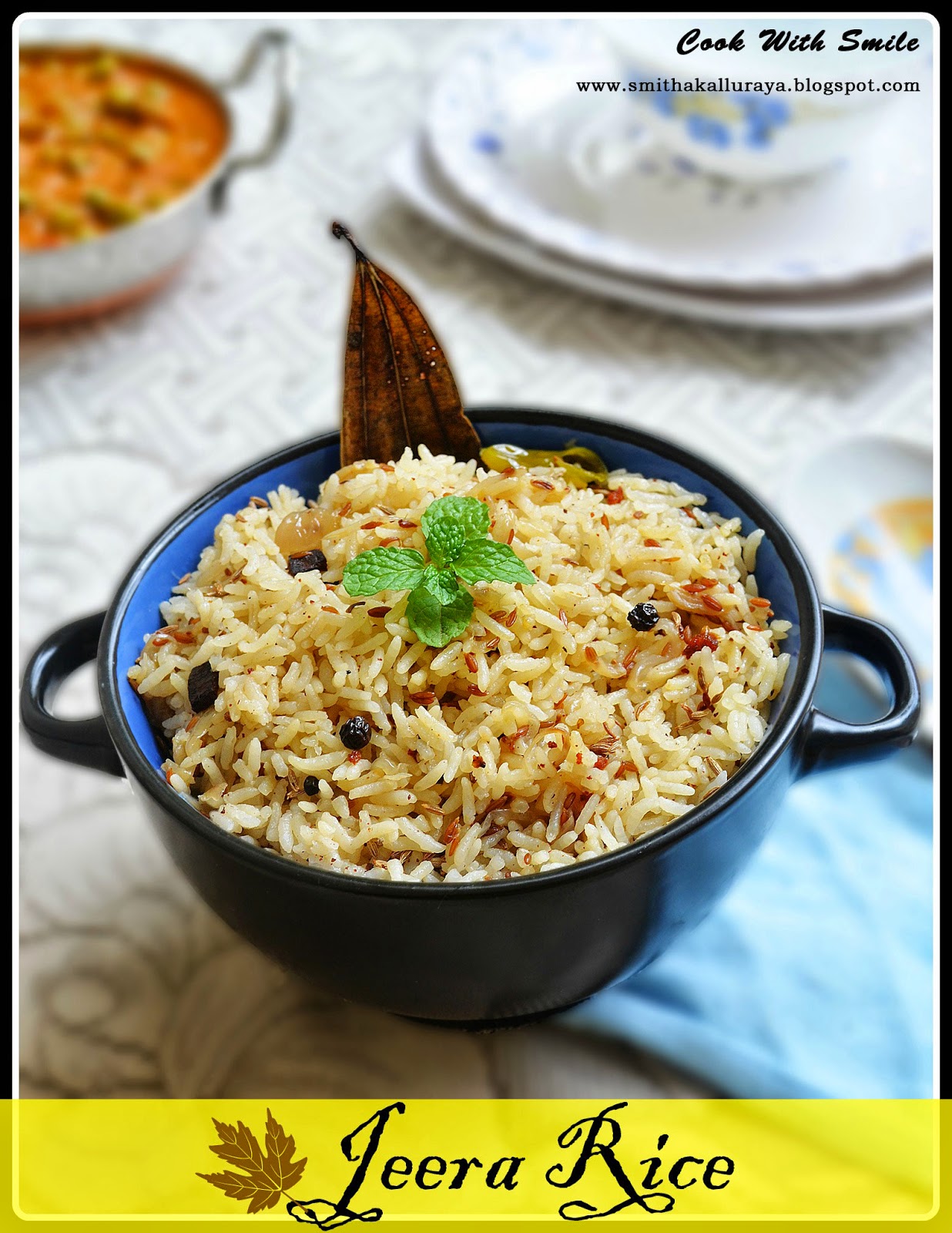JEERA RICE RECIPE / JEERA PULAO / CUMIN RICE ~ Cook With Smile