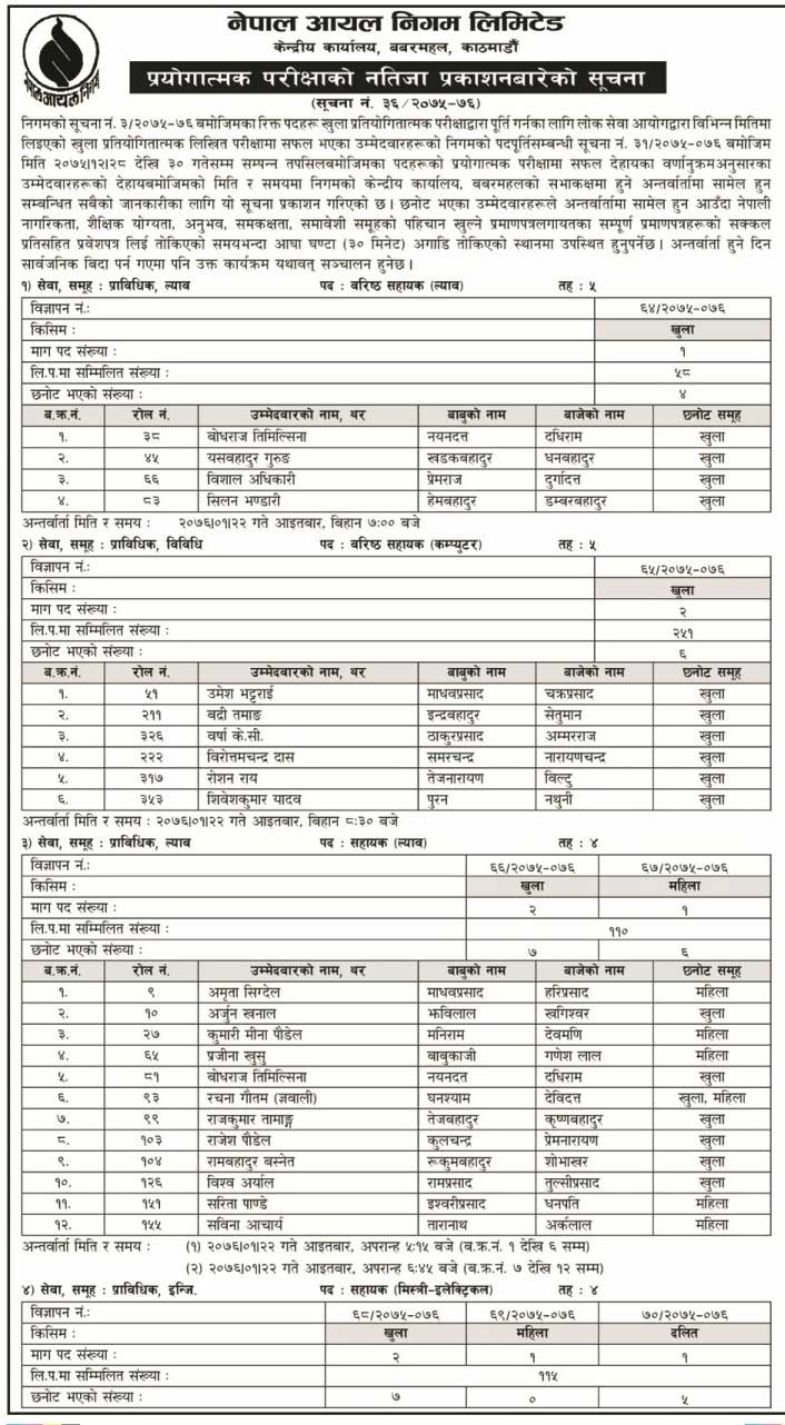 Nepal Oil Corporation publishes Results and Routine