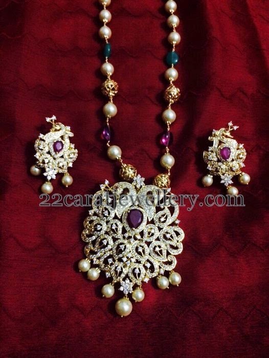 Multi Stone 1 Gram Gold Locket - Jewellery Designs