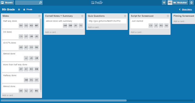 Learn from Google: Tracking Student Projects Using Trello