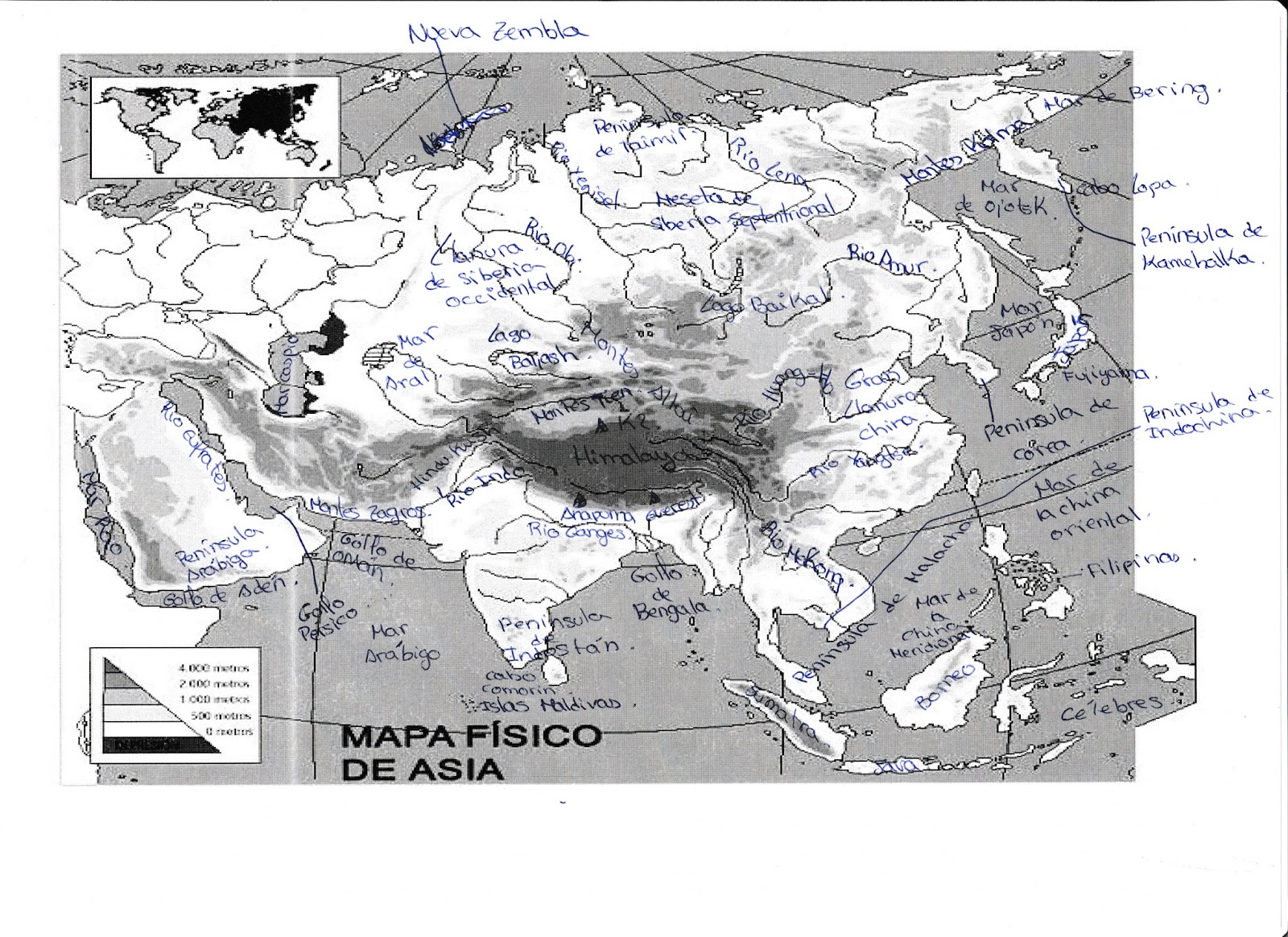 Carmen Piera: MAPA FÍSICO DE ASIA