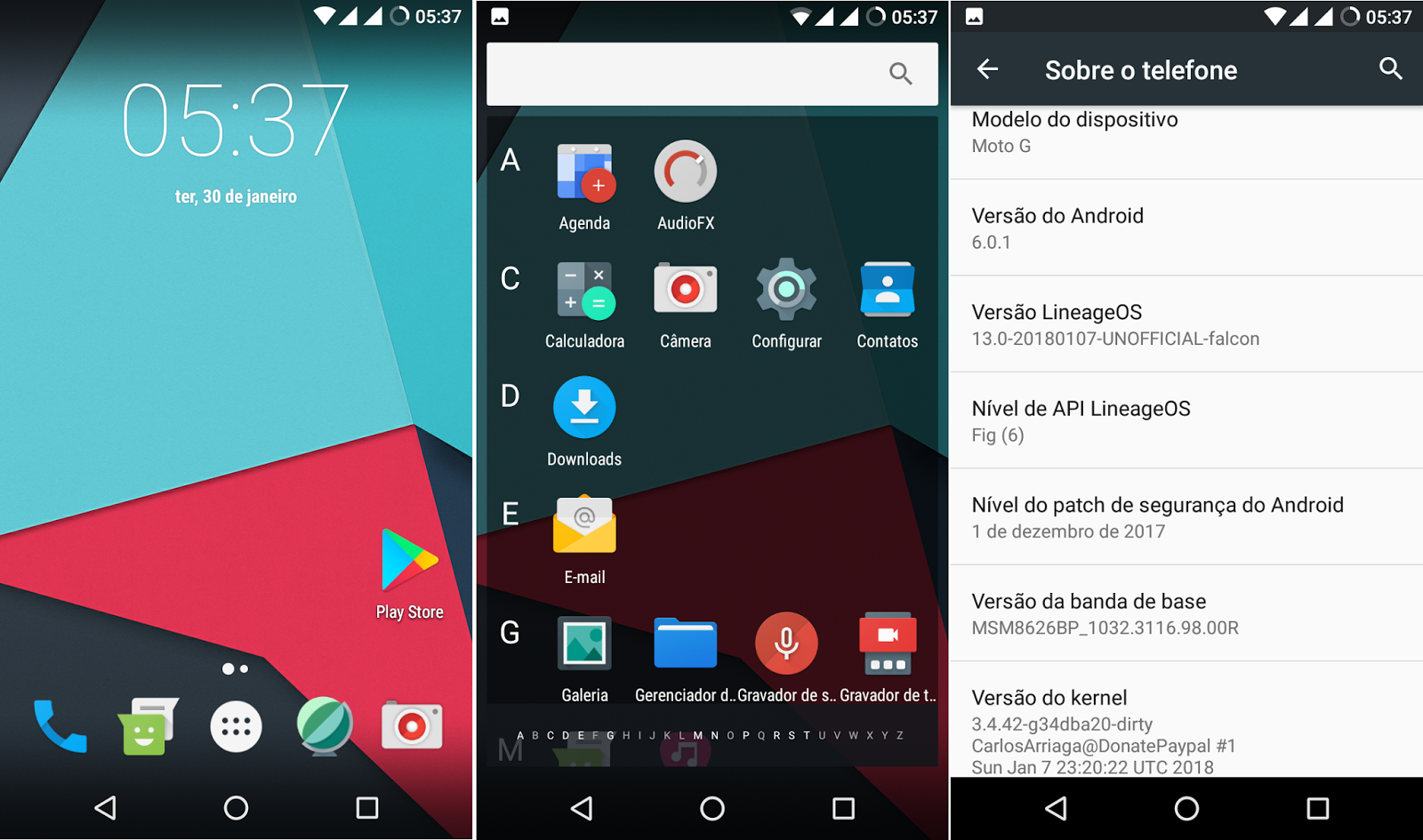 Projeto Moto G: ROM Lineage 13 [Android 6.0.1] [Unofficial] [Falcon]