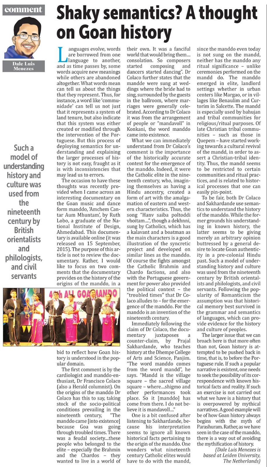 THE VALLEY OF WORDS: SHAKY SEMANTICS? A THOUGHT ON GOAN HISTORY