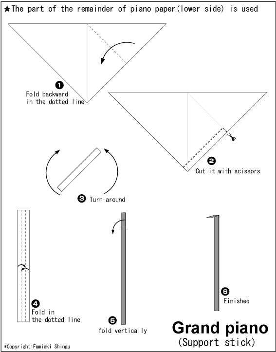 Grand piano - Easy Origami instructions For Kids