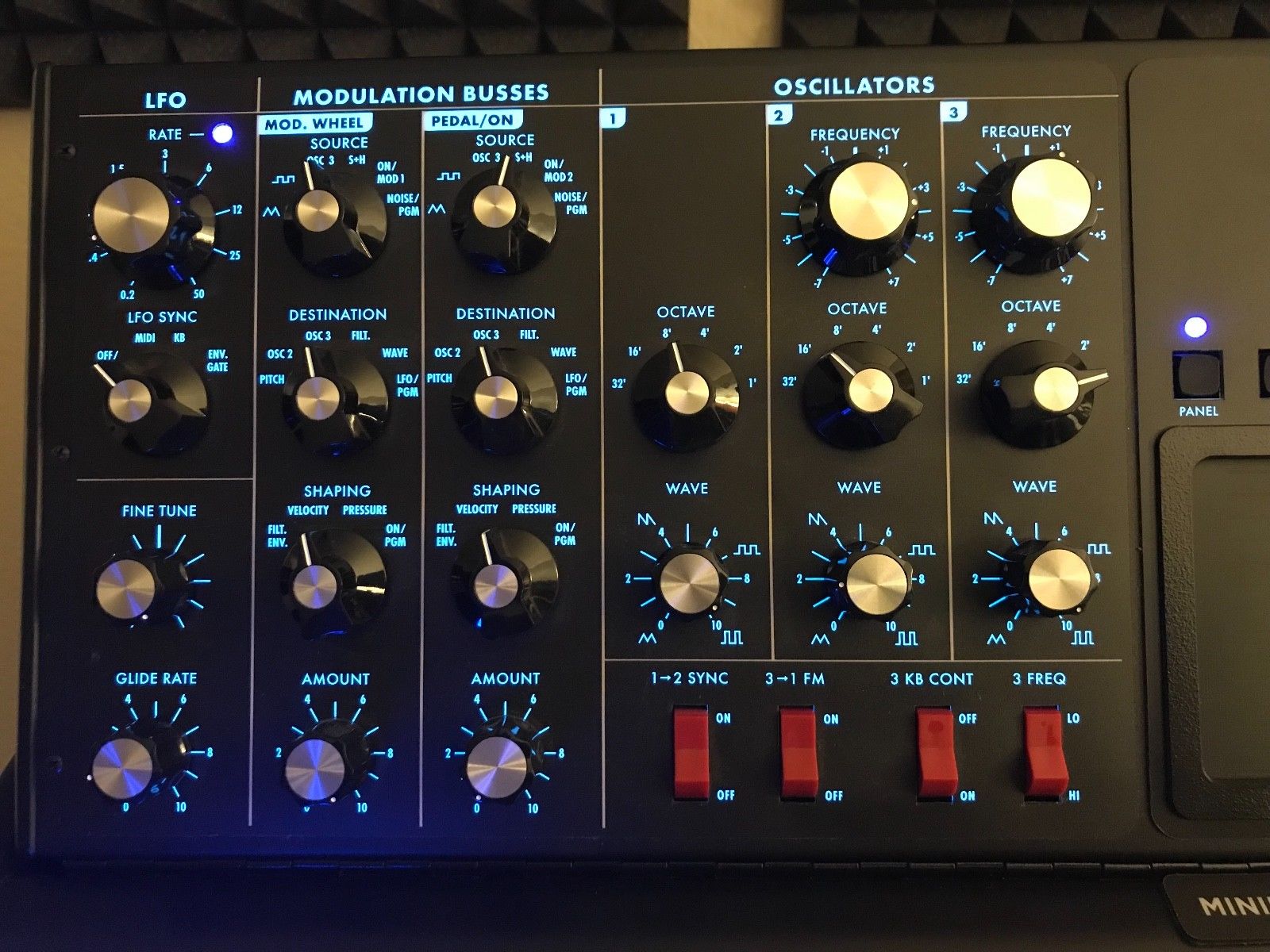 MATRIXSYNTH: Moog Minimoog Voyager Electric Blue Keyboard Synthesizer