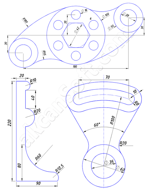 Mesut AKCAN: AutoCAD, SolidWorks 2 boyutlu çizim örnekleri