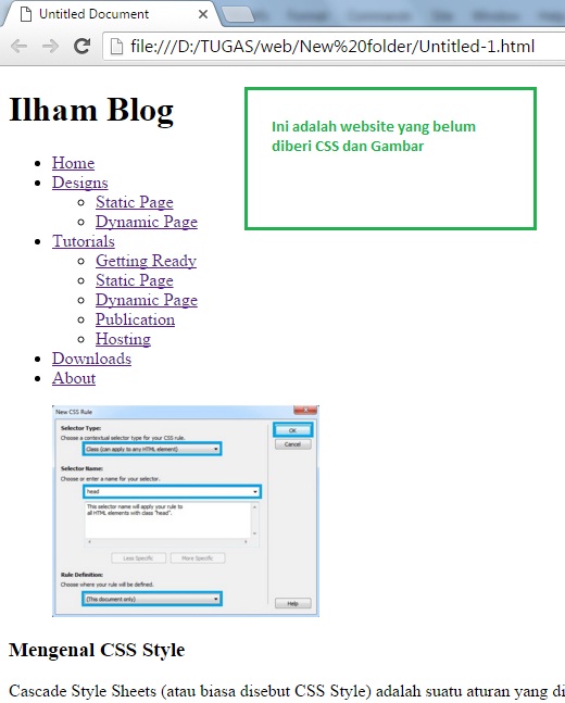 Website Statis - Membuat Website Statis. | Dreamweaver Tutorial