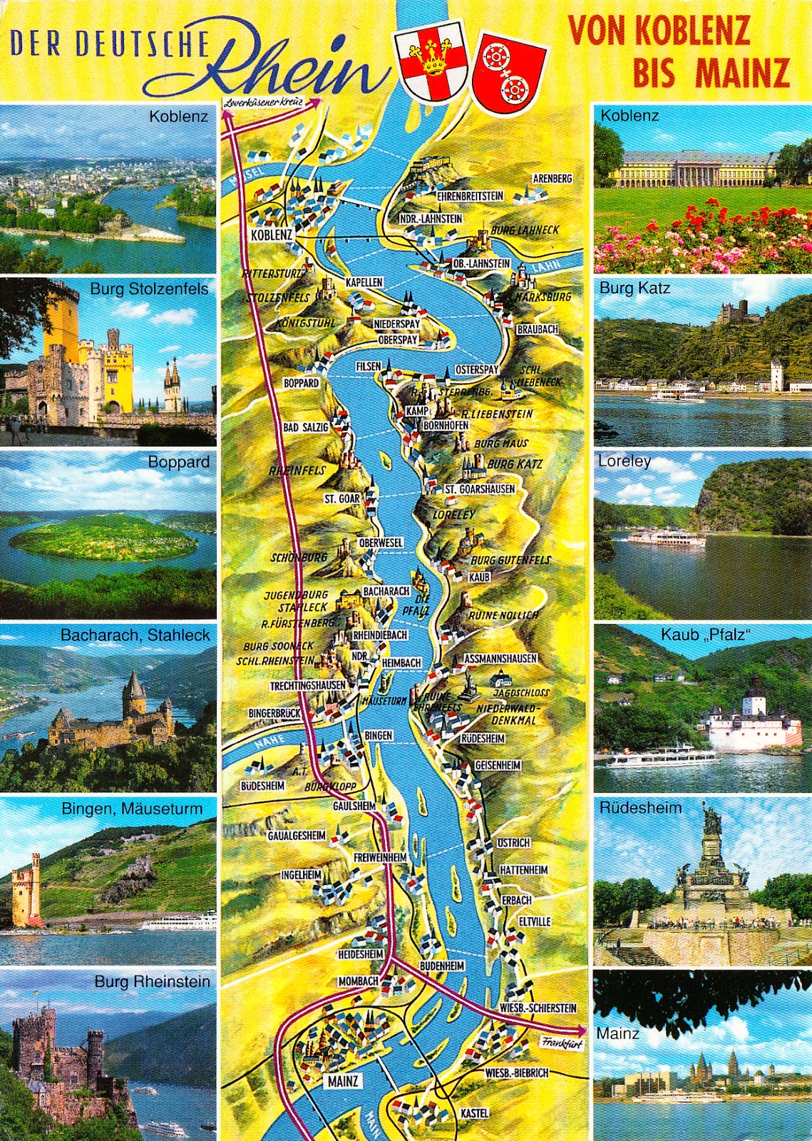 My postcard and stamp week: Germany: Upper Middle Rhine Valley