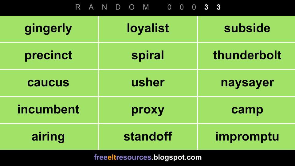 VOCABULARY: Random 00033
