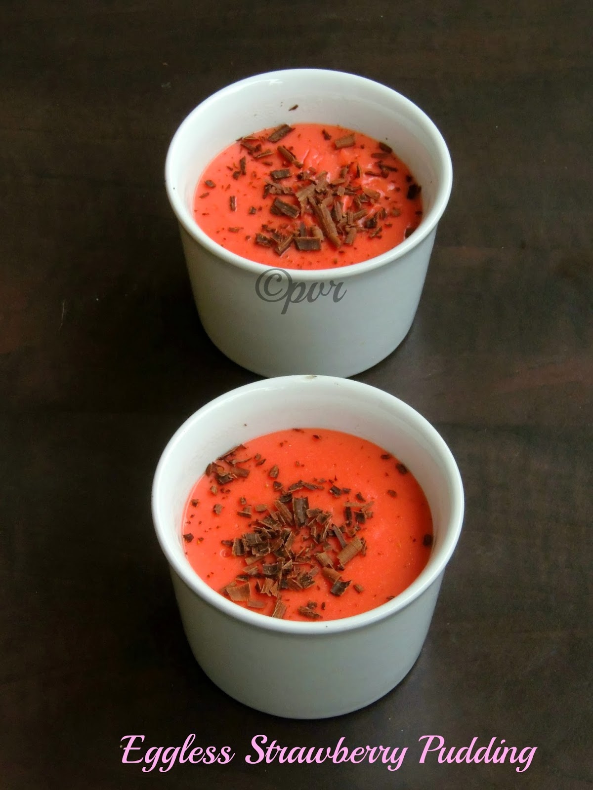 Priya's Versatile Recipes: Eggless Strawberry Pudding
