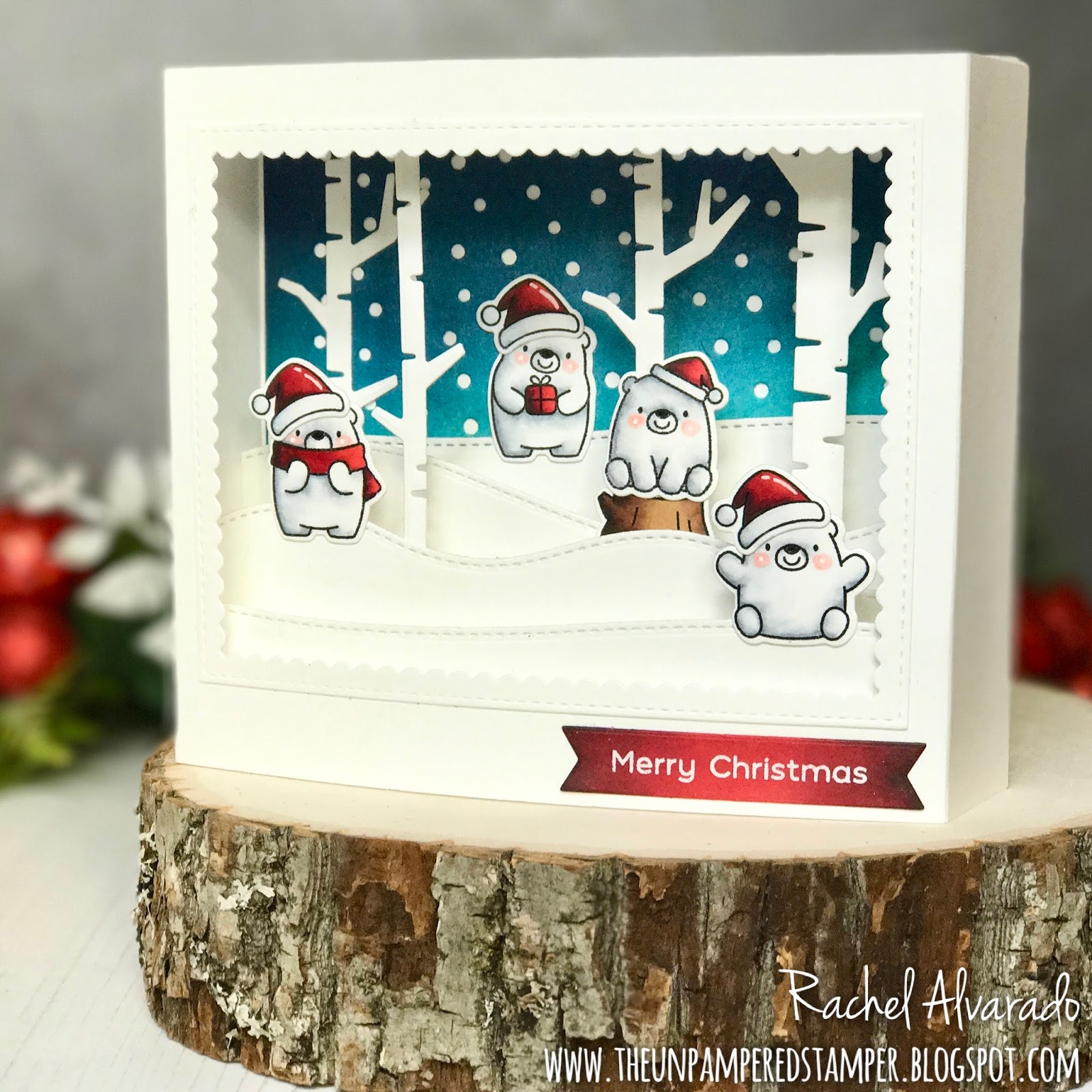 The Unpampered Stamper: BB Bitty Bears Shadow Box Card - My Favorite Things