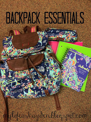 My Life As Hayden: Backpack Essentials