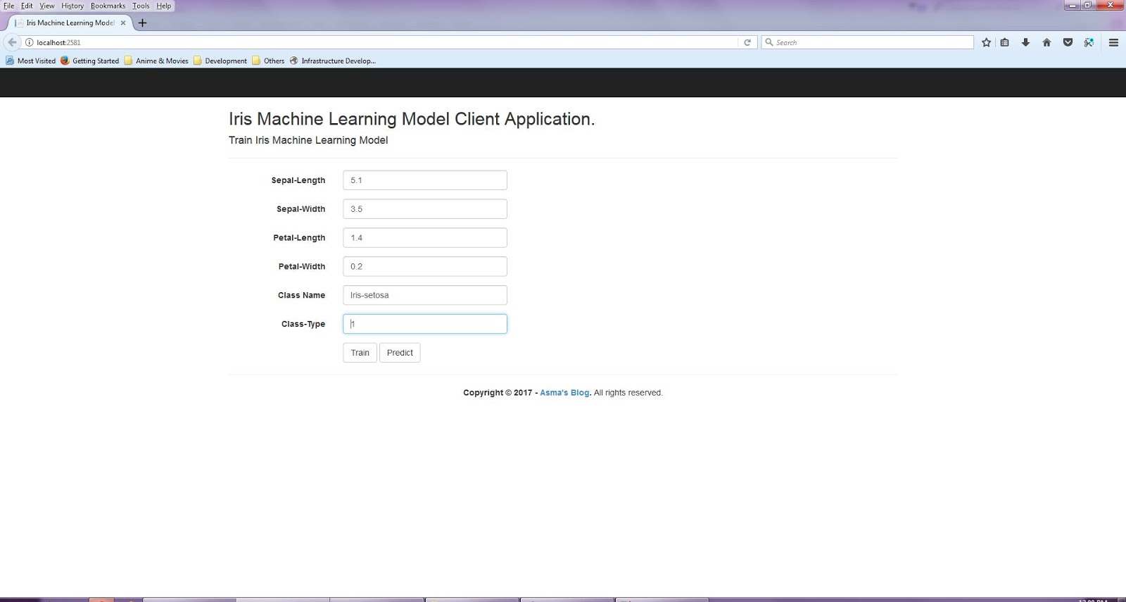 Azure Machine Learning: Iris Model Client Application - Asma's Blog