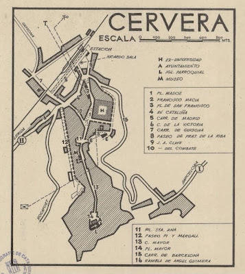 Plànol de la ciutat de Cervera · 1930
