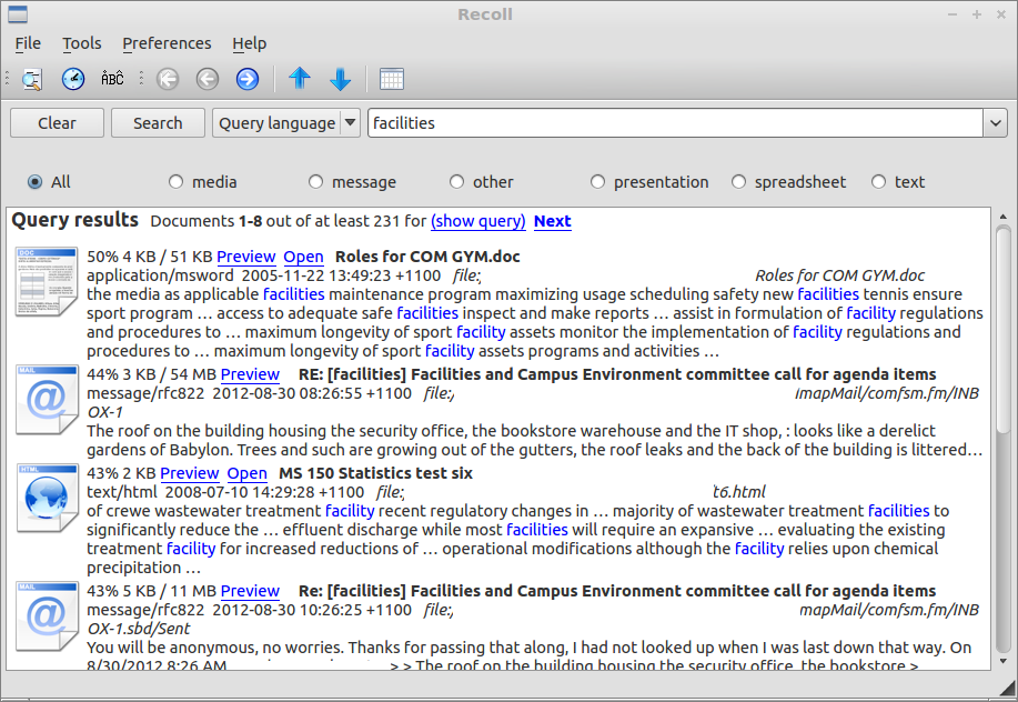 Lubuntu 12.04 desktop search is Recoll