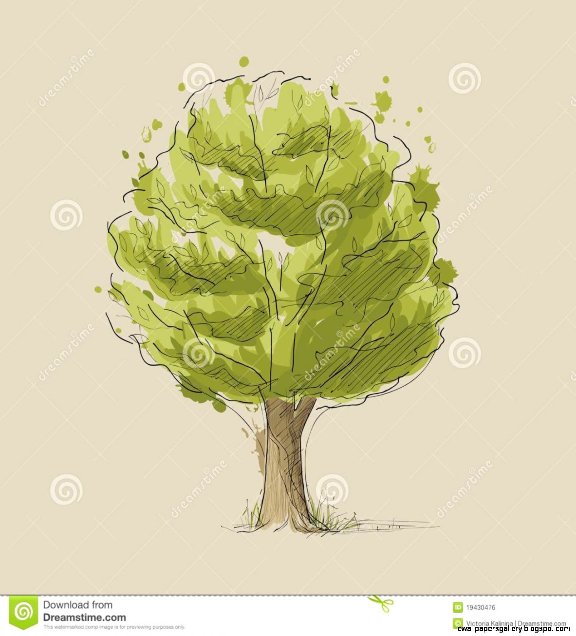 Summer Tree Drawing | Wallpapers Gallery