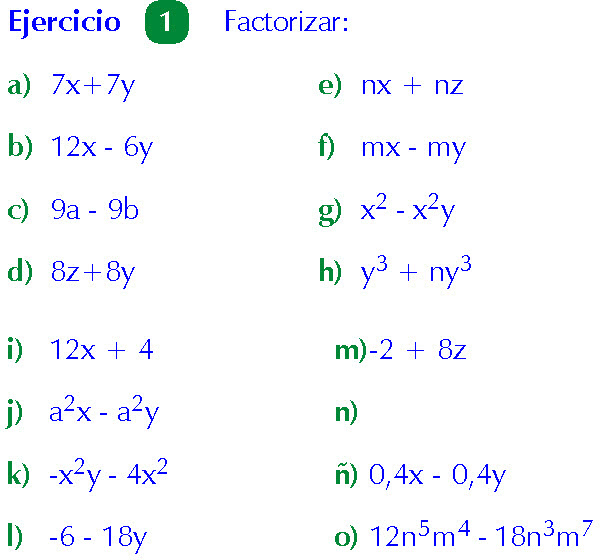 Factorizacion Por Factor Comun