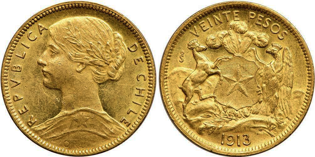 El Arte de la Orfebrería y Joyería : Las monedas de oro Chilenas.