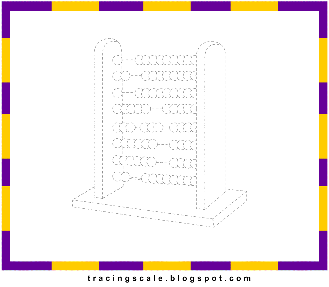 Free Tracing worksheet Printable: Abacus Tracing Picture