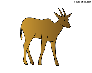 FourPencil: How to draw a Antelope for kids - step by step