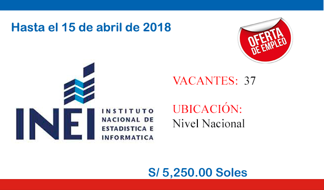 CONVOCATORIA INEI A NIVEL NACIONAL ~ convocatorias