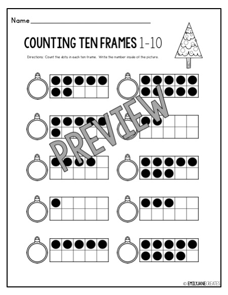 Emily Jane Creates: DECEMBER NO PREP KINDERGARTEN PACKET-OVER 100 PAGES!