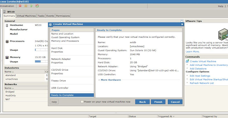 Installation of Oracle Solaris 10 on vmware Server 2