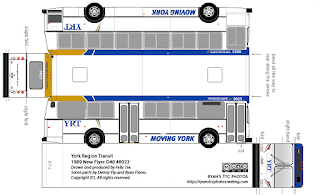 SP. Papel Modelismo: PaperBus 1989 New Flyer D40 - York Region Transit