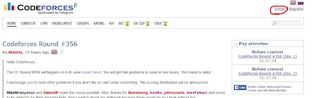 Getting started with Codeforces: Part 1: Opening an account | Hello World