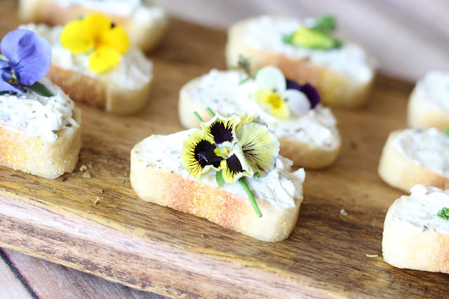Spring Flower and Herb Toasts - Purple Chocolat Home