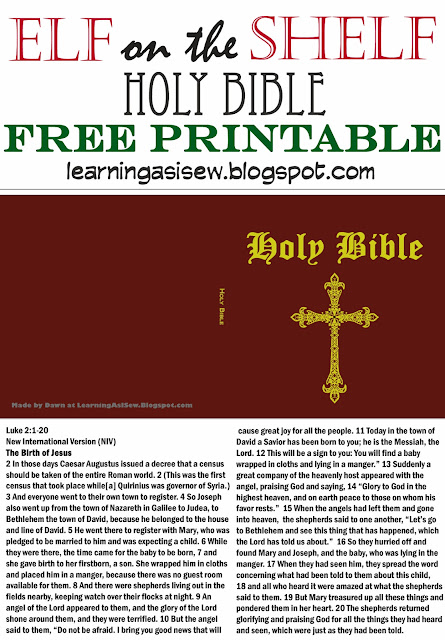 Learning As I Sew...bake, cut, and create: Elf on the Shelf Free ...