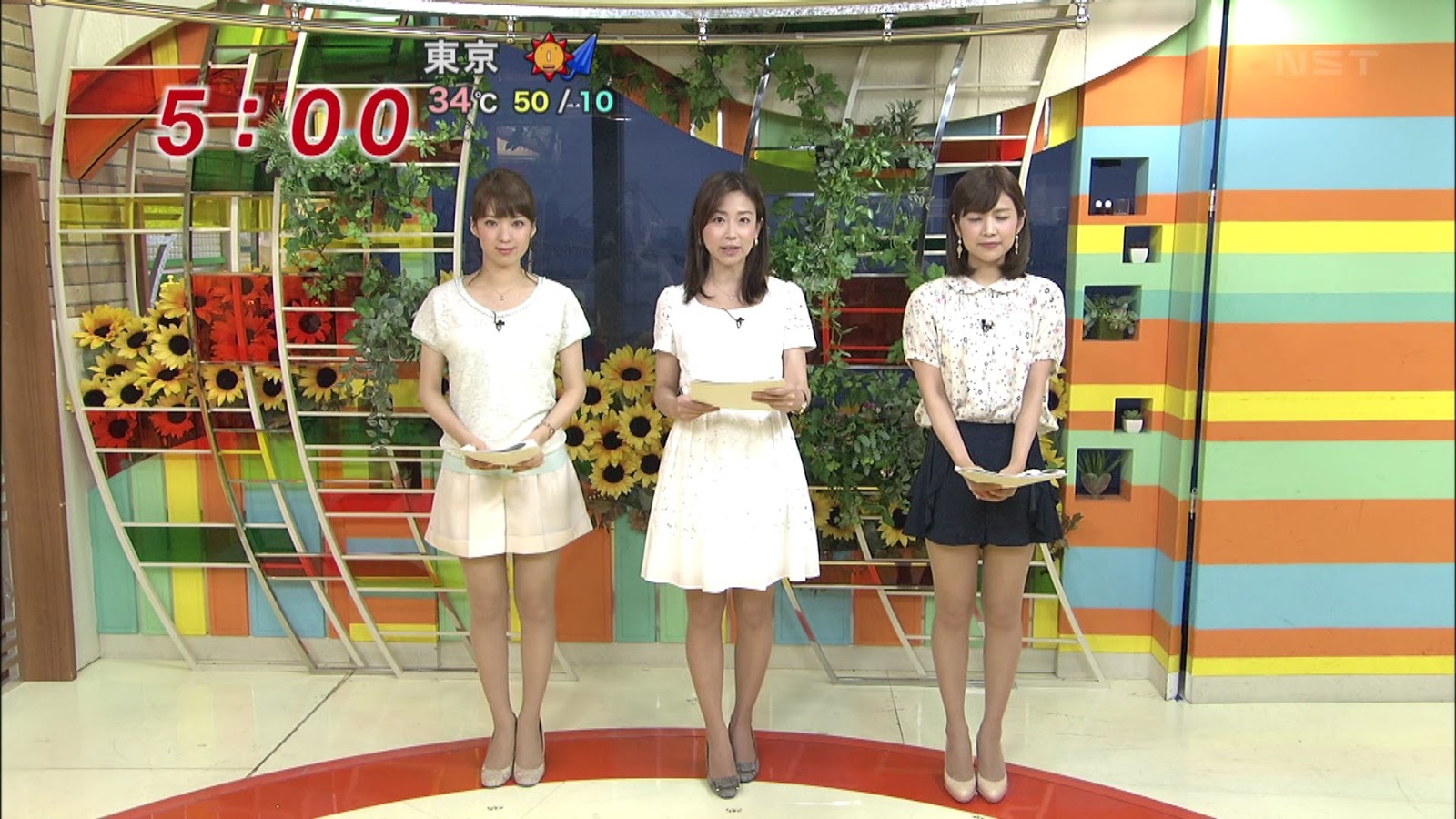フジテレビ女子アナ画像庫 色紙千尋 松尾翠 竹内友佳の美脚・ミニスカ 13年7月18日 めざにゅ〜