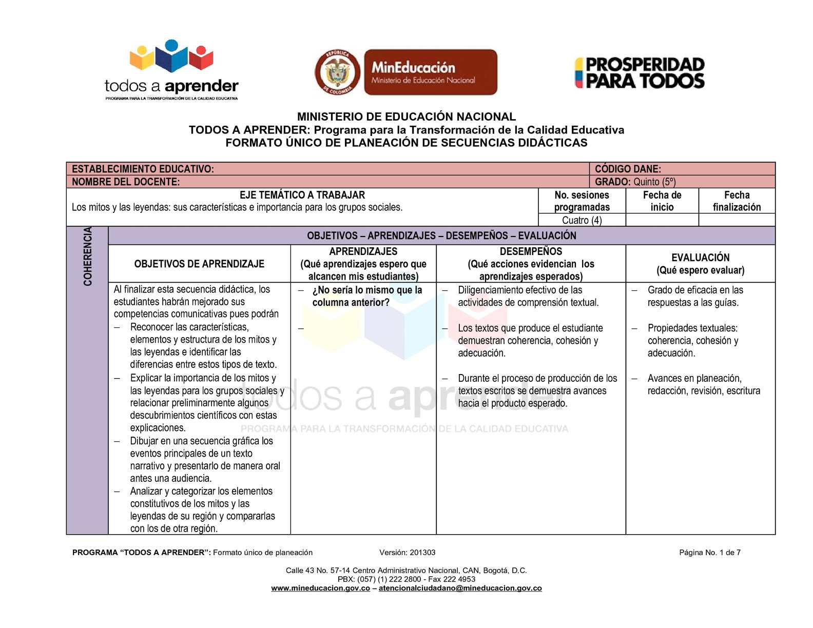 Example of didactic sequence
