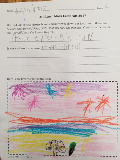 Oak Lawn Library Goings-On: Mock Caldecott Voting - Little Elliot, Big Fun