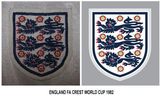 Football teams shirt and kits fan: England FA World Cup 1982 Badge