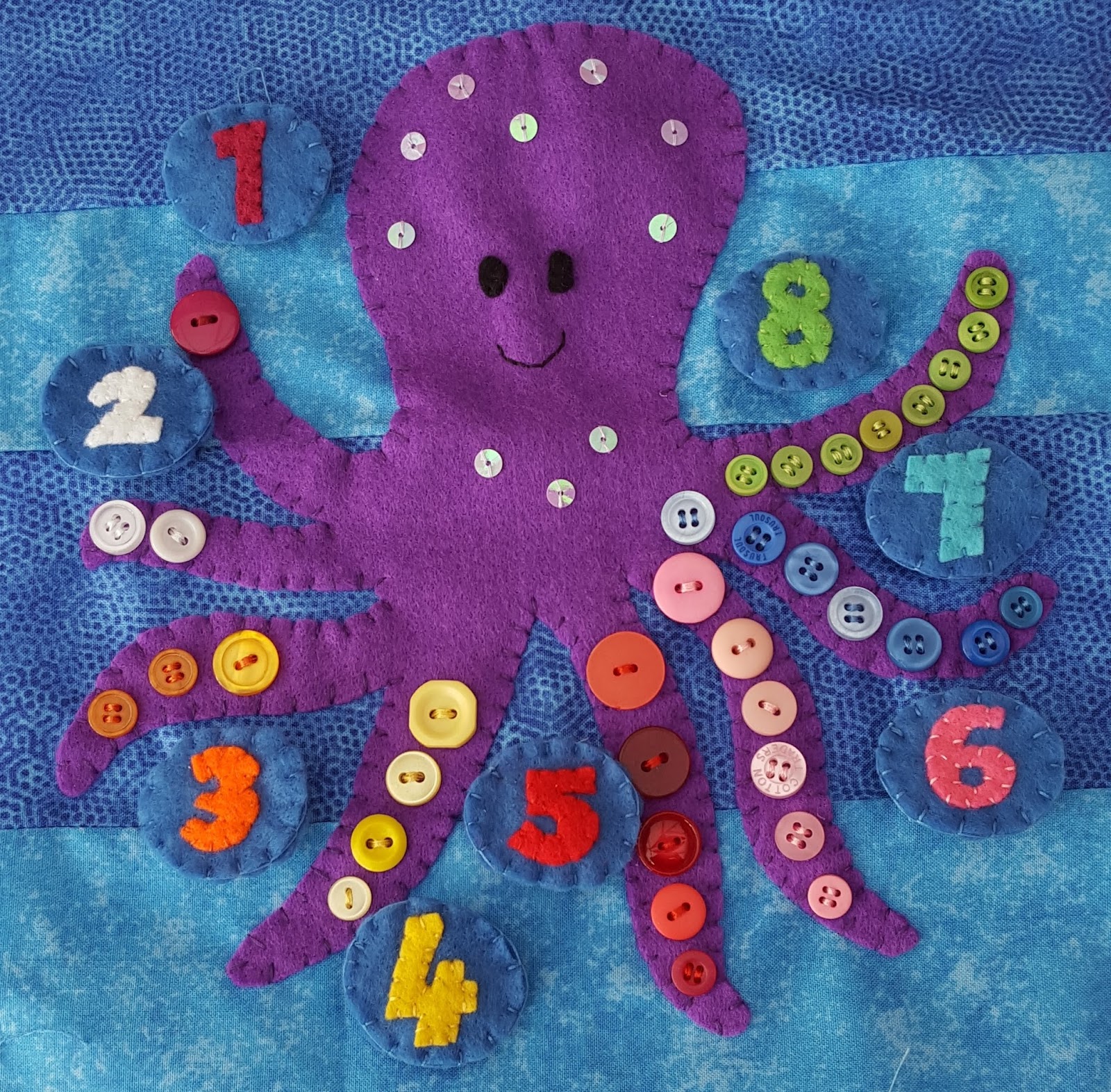 Miss Mouse Makes: Octopus Number Quiet Book Page
