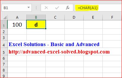CHAR Function | Excel Solutions - Basic and Advanced