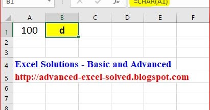 CHAR Function | Excel Solutions - Basic and Advanced