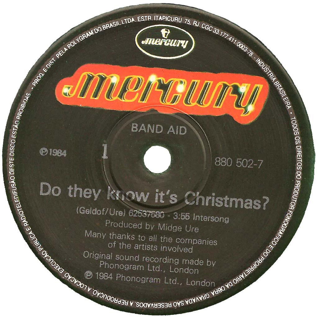 LA PLAYA MUSIC - OLDIES: BAND AID - DO THEY KNOW IT'S CHRISTMAS? - 1984 ...