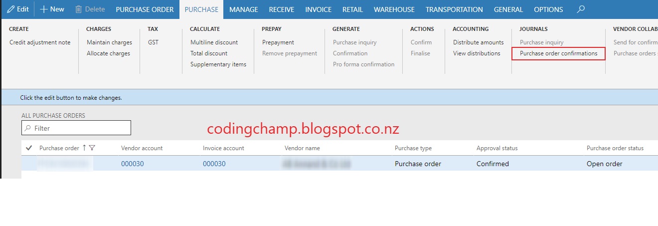 Coding Champ: Purchase Order Confirmation Report in Dynamics D365 for ...