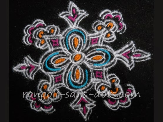Rangoli - 2 lines kolam